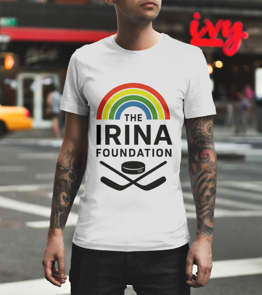 The Irina Foundation Rainbow Hockey Heated Rivalry Shane Ilya T-Shirt