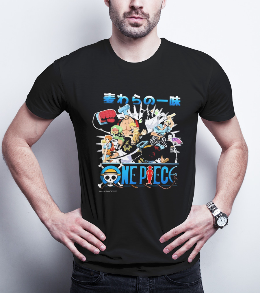 One Piece Straw Hat Pirates Anime Characters Collage T-Shirt