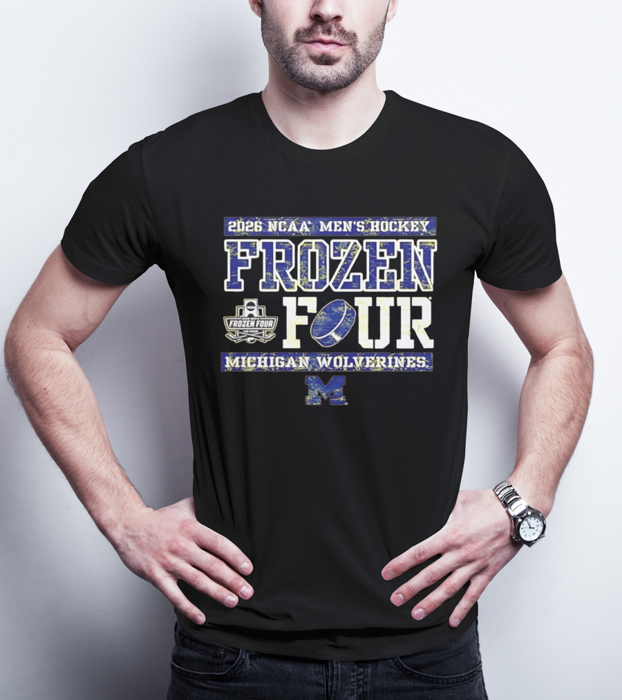 2026 NCAA Men's Hockey Frozen Four Michigan Wolverines T-Shirt