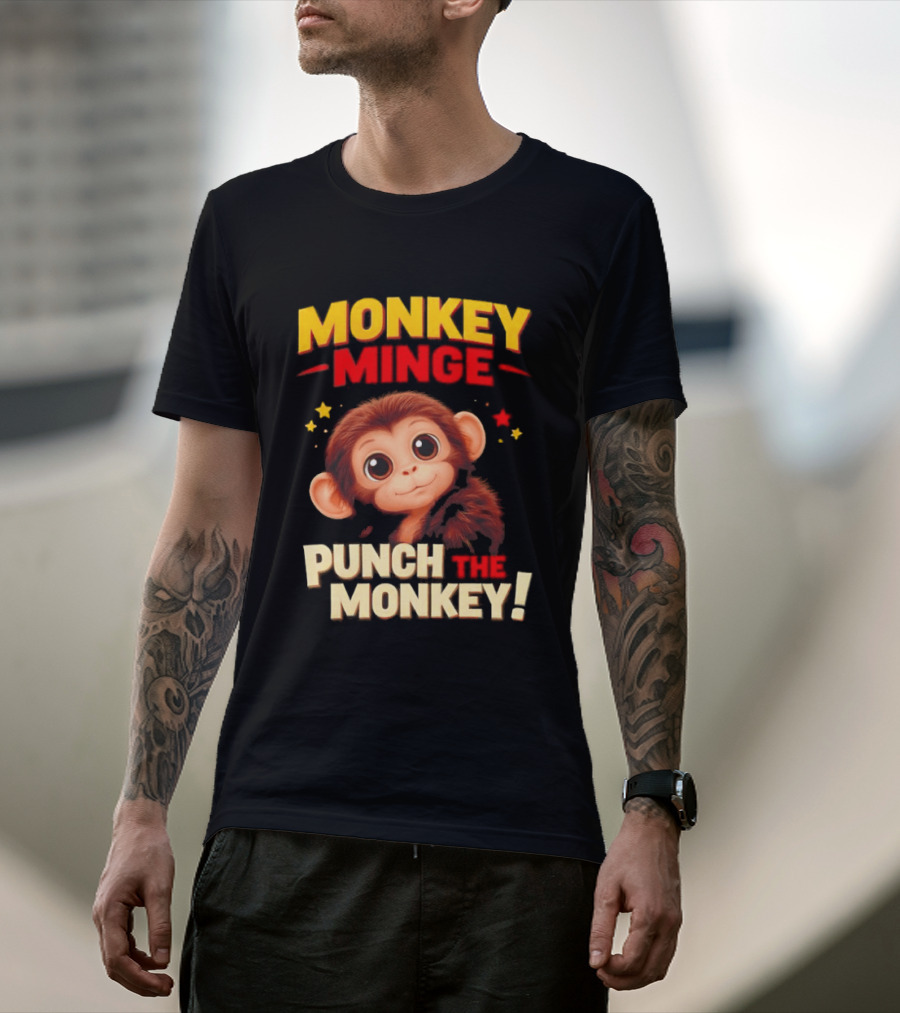 Monkey Minge Punch That Monkey Cute Cartoon Monkey T-Shirt