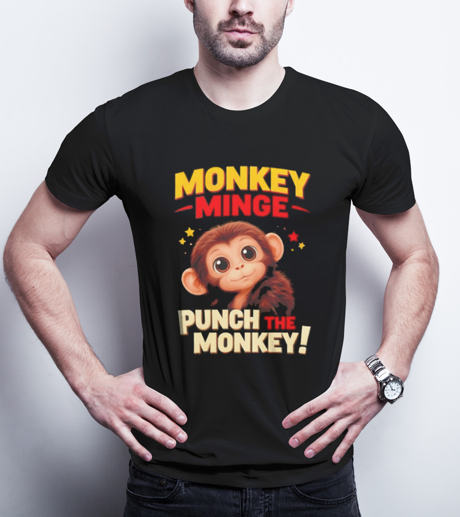 Monkey Minge Punch That Monkey Cute Cartoon Monkey T-Shirt