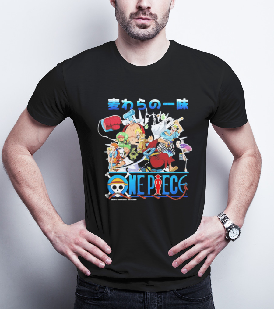 One Piece Anime Straw Hat Crew Cast Collage T-Shirt