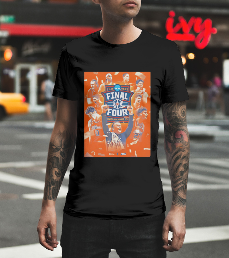 2026 NCAA Men's Final Four Indianapolis Illinois Illini Basketball T-Shirt