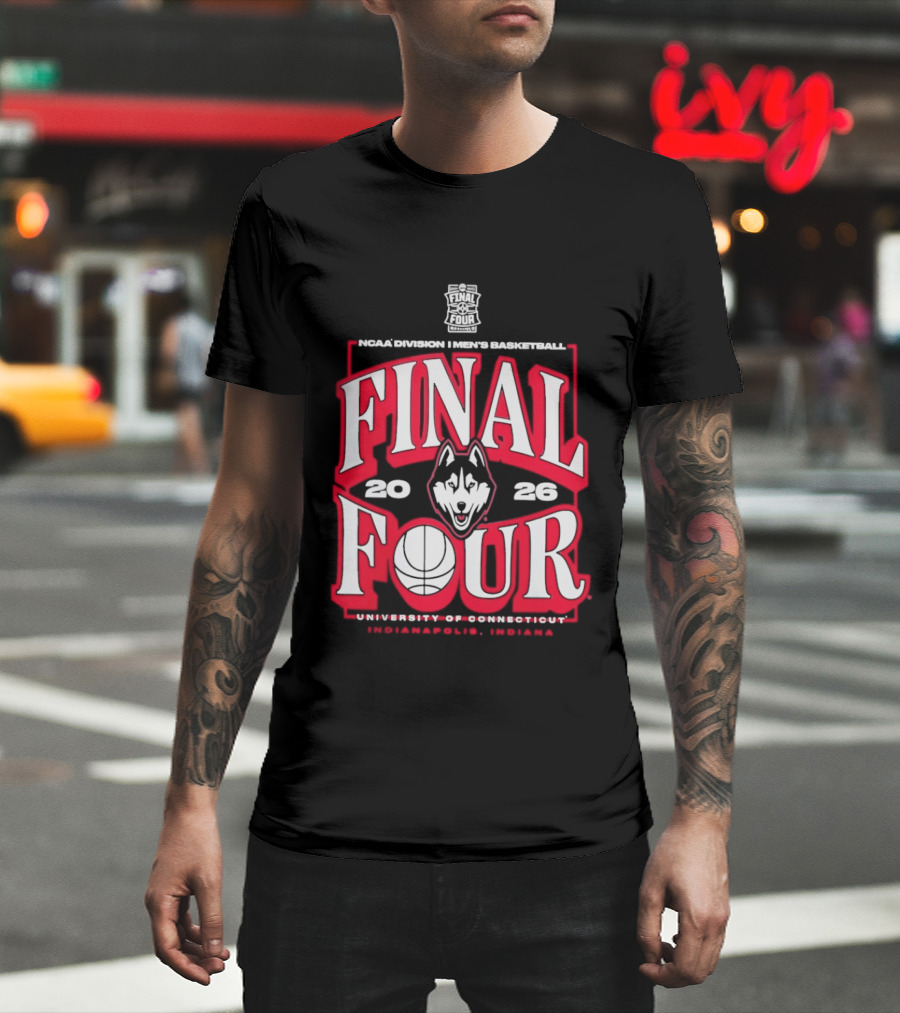 UConn Huskies Final Four 2026 NCAA Men's Basketball Tournament University Of Connecticut Indianapolis T-Shirt