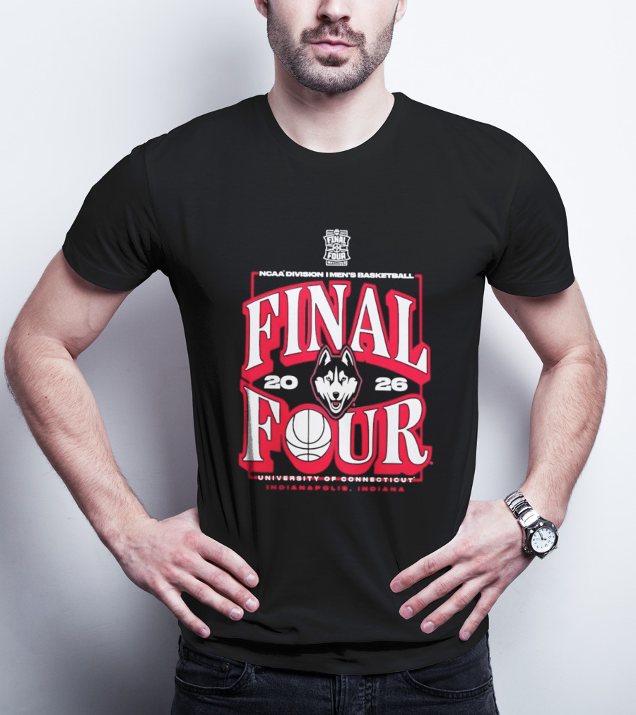 UConn Huskies Final Four 2026 NCAA Men's Basketball Tournament University Of Connecticut Indianapolis T-Shirt
