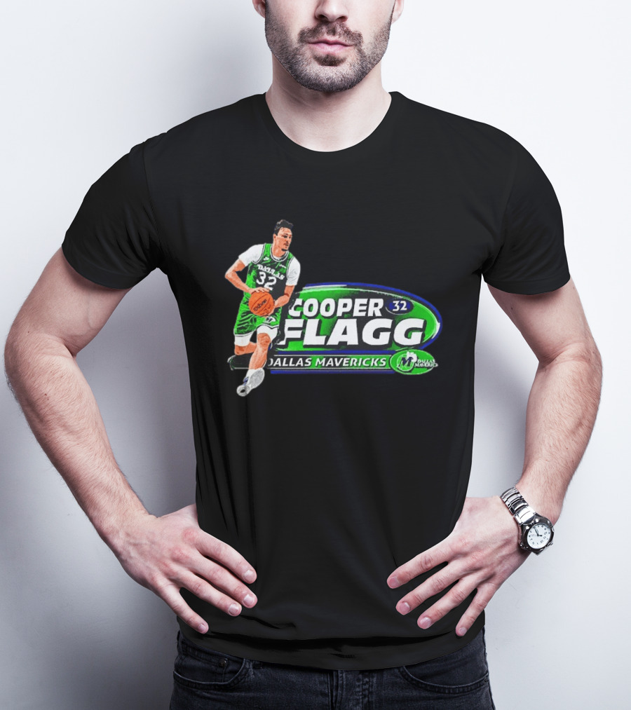 Cooper Flagg Dallas Mavericks 32 ROY Basketball Player T-Shirt