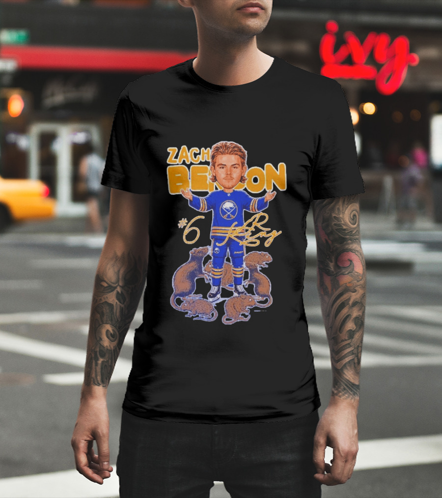 Zach Benson Buffalo Sabres Rat King #6 T-Shirt