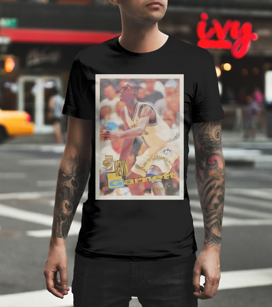 Kevin Garnett NBA 1995 Minnesota Timberwolves Rookie Card Forward T-Shirt