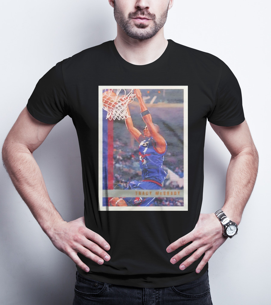 Tracy McGrady Toronto Raptors 1996 Basketball Card Dunk Slam T-Shirt