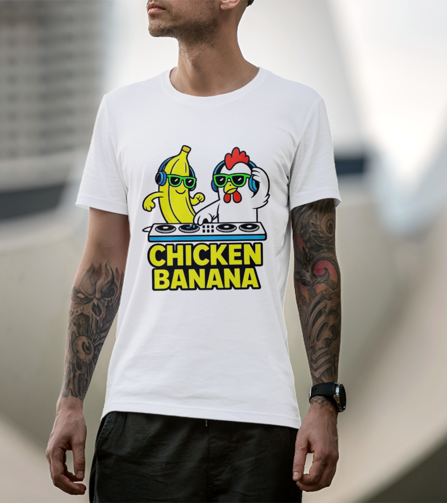 Chicken Banana DJ Headphones Music Party T-Shirt