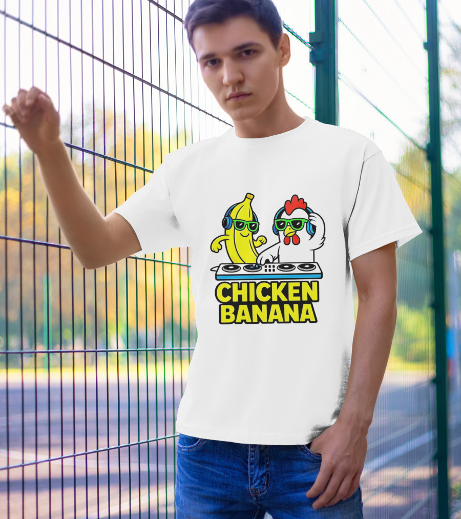Chicken Banana DJ Headphones Music Party T-Shirt