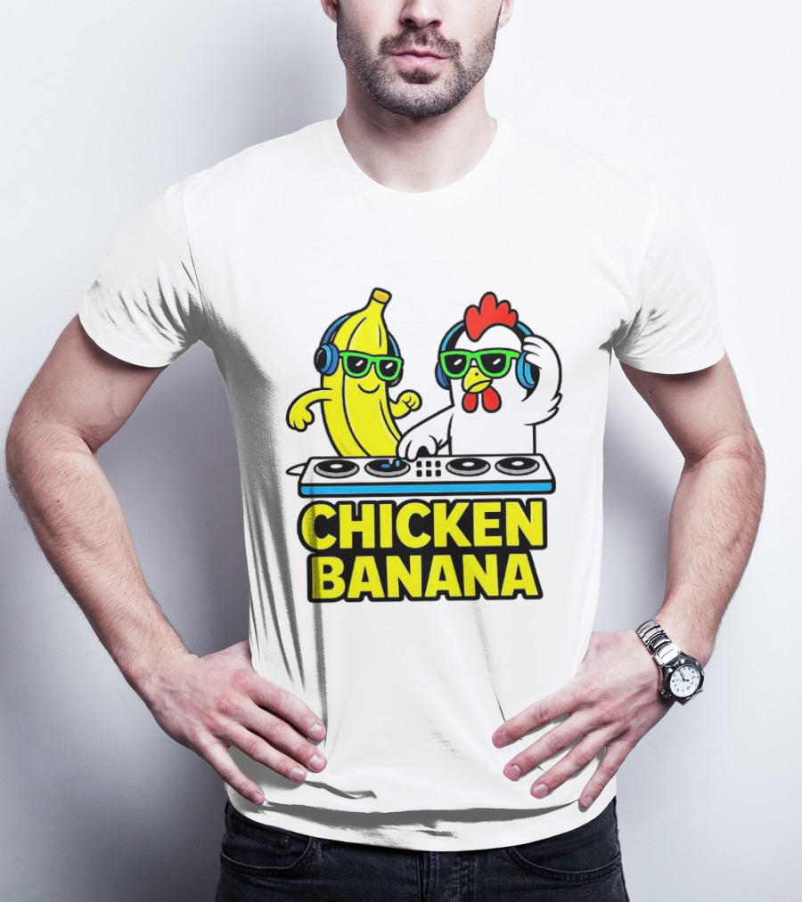 Chicken Banana DJ Headphones Music Party T-Shirt