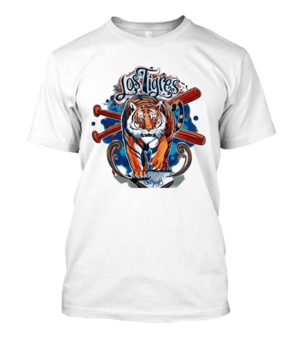 Los Tigres Detroit Baseball Tiger Art 2026 T-Shirt