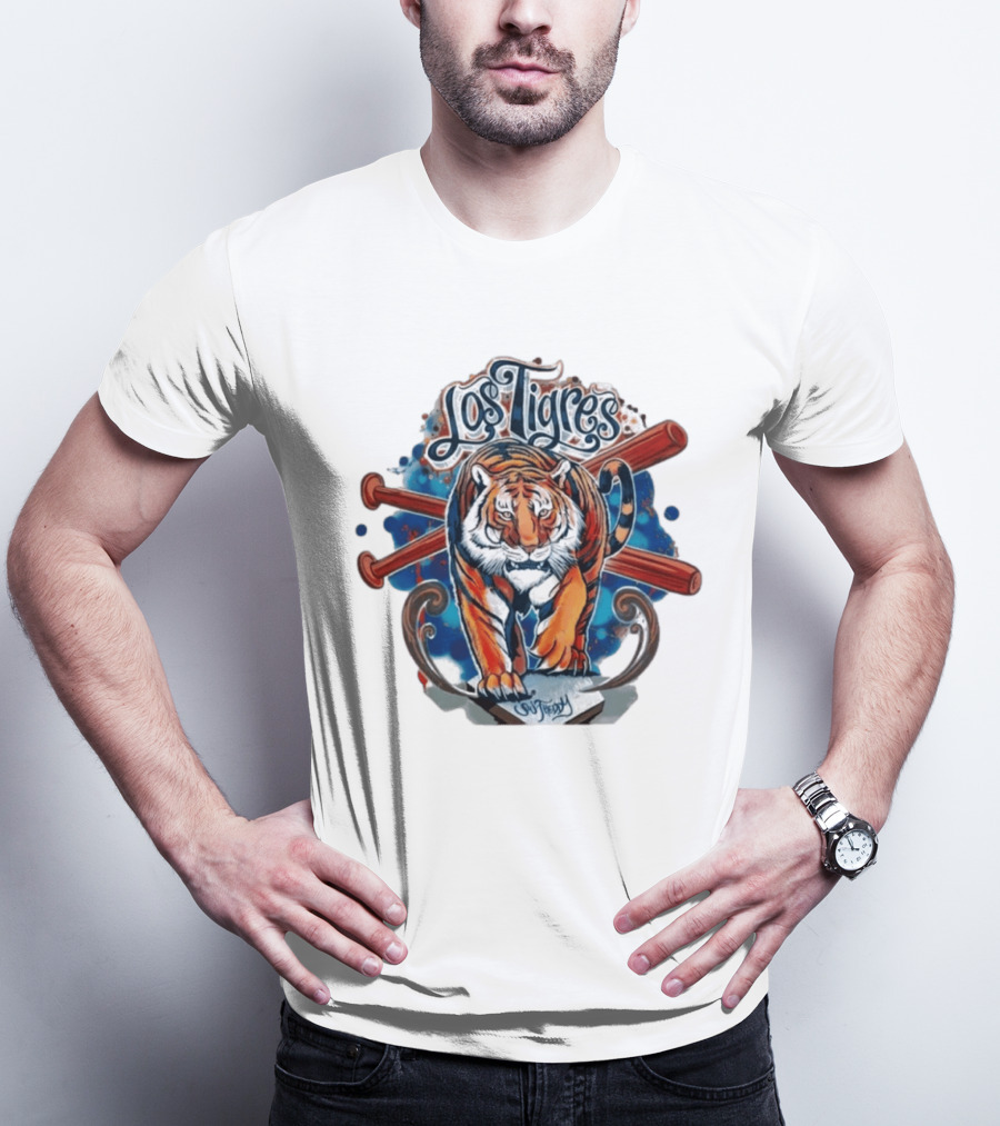 Los Tigres Detroit Baseball Tiger Art 2026 T-Shirt