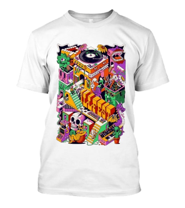 ILLfest 2026 Hostin TX Skeleton Alien Dragon DJ Event T-Shirt