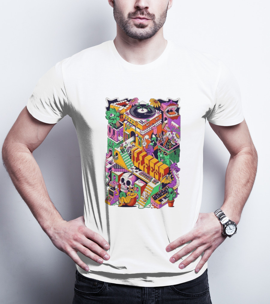 ILLfest 2026 Hostin TX Skeleton Alien Dragon DJ Event T-Shirt