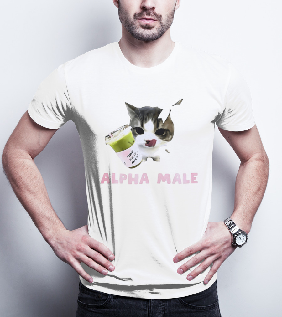 Cat I Love You So Matcha Alpha Male T-Shirt