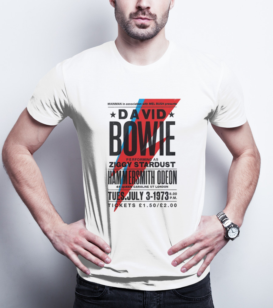 David Bowie Performing As Ziggy Stardust Hammersmith Odeon London July 3 1973 T-Shirt