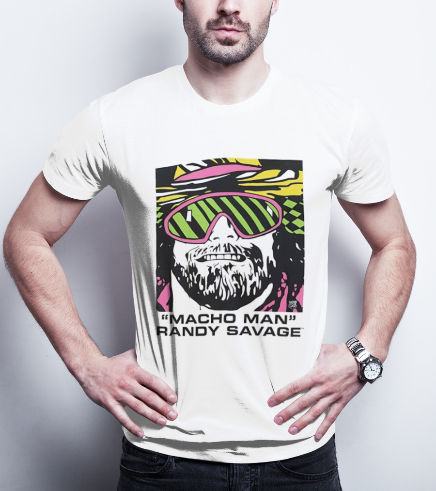 Macho Man Randy Savage Retro Style Neon T-Shirt