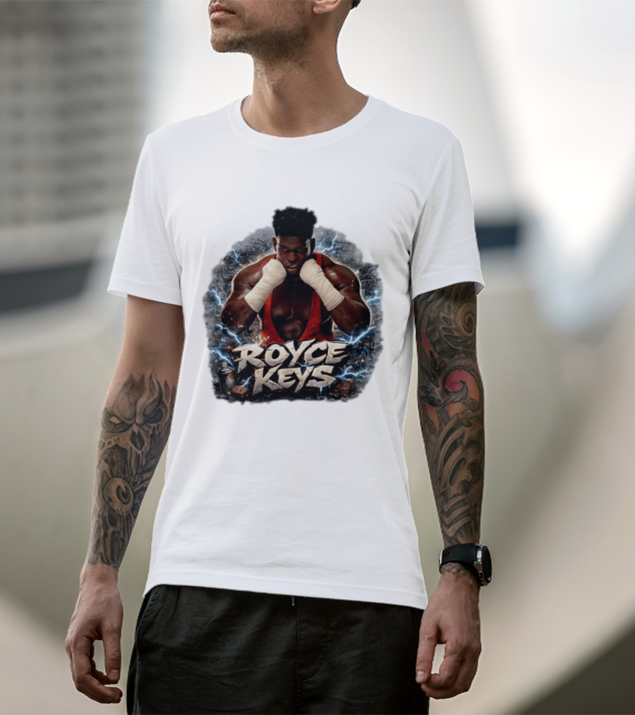 Royce Keys AEW Boxing Pose Lightning T-Shirt