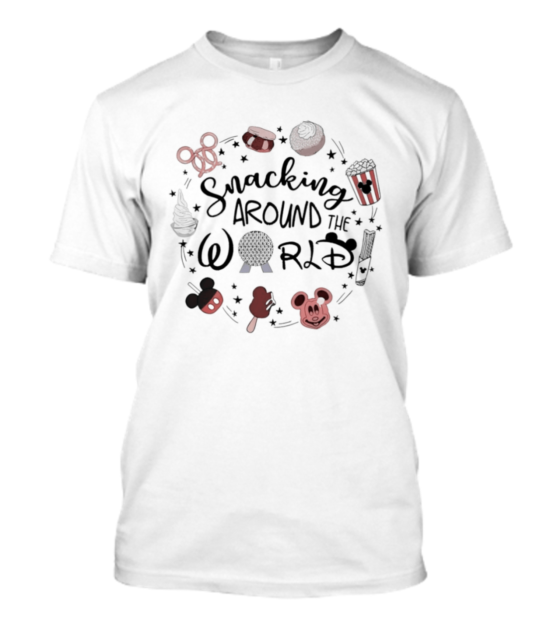 Snacking Around The World Disney Family 2026 Mickey Food Adventure T-Shirt