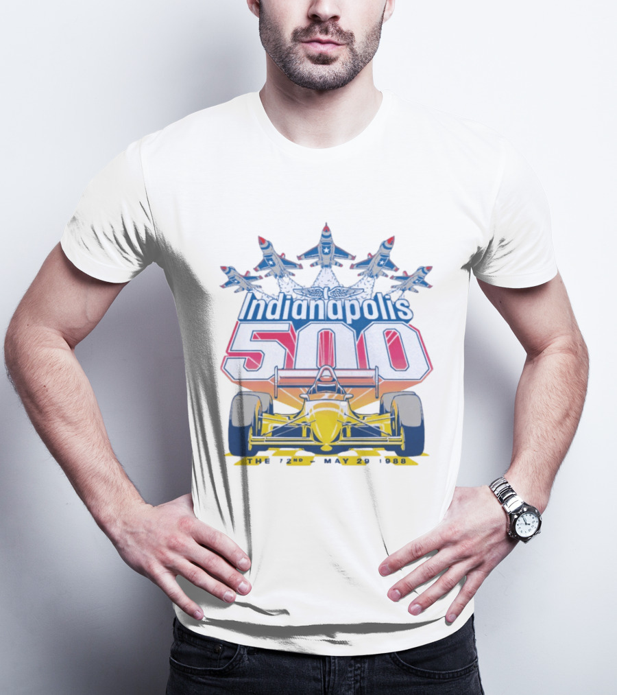 Indianapolis 500 May 29 1988 72nd Race Yellow Racecar And Blue Jets T-Shirt