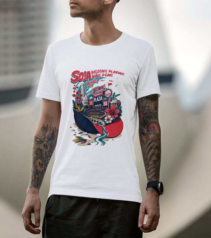 SOJA Pigeons Playing Ping Pong Mihali Nationals Park Plaza Stage DC August 1 2026 T-Shirt
