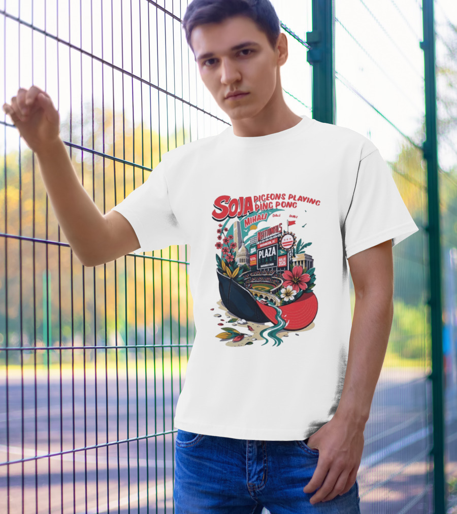 SOJA Pigeons Playing Ping Pong Mihali Nationals Park Plaza Stage DC August 1 2026 T-Shirt