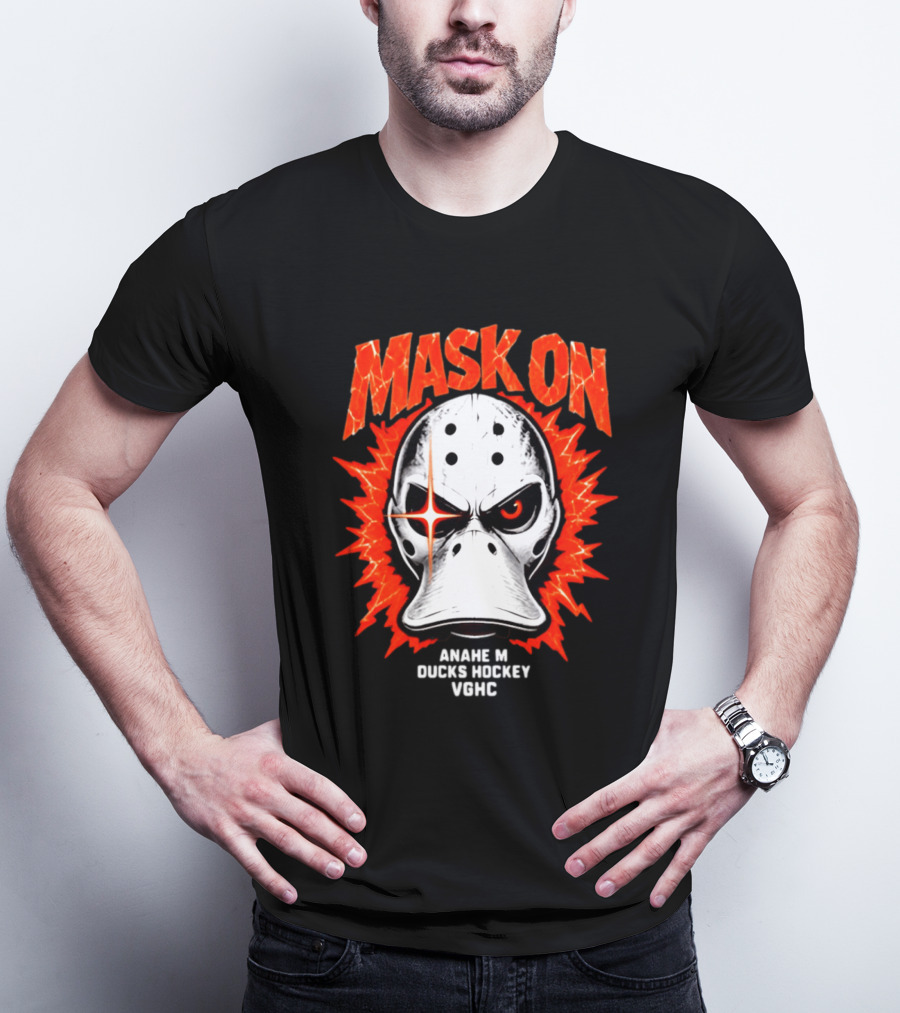 MASK ON Anaheim Ducks Hockey Vonic T-Shirt