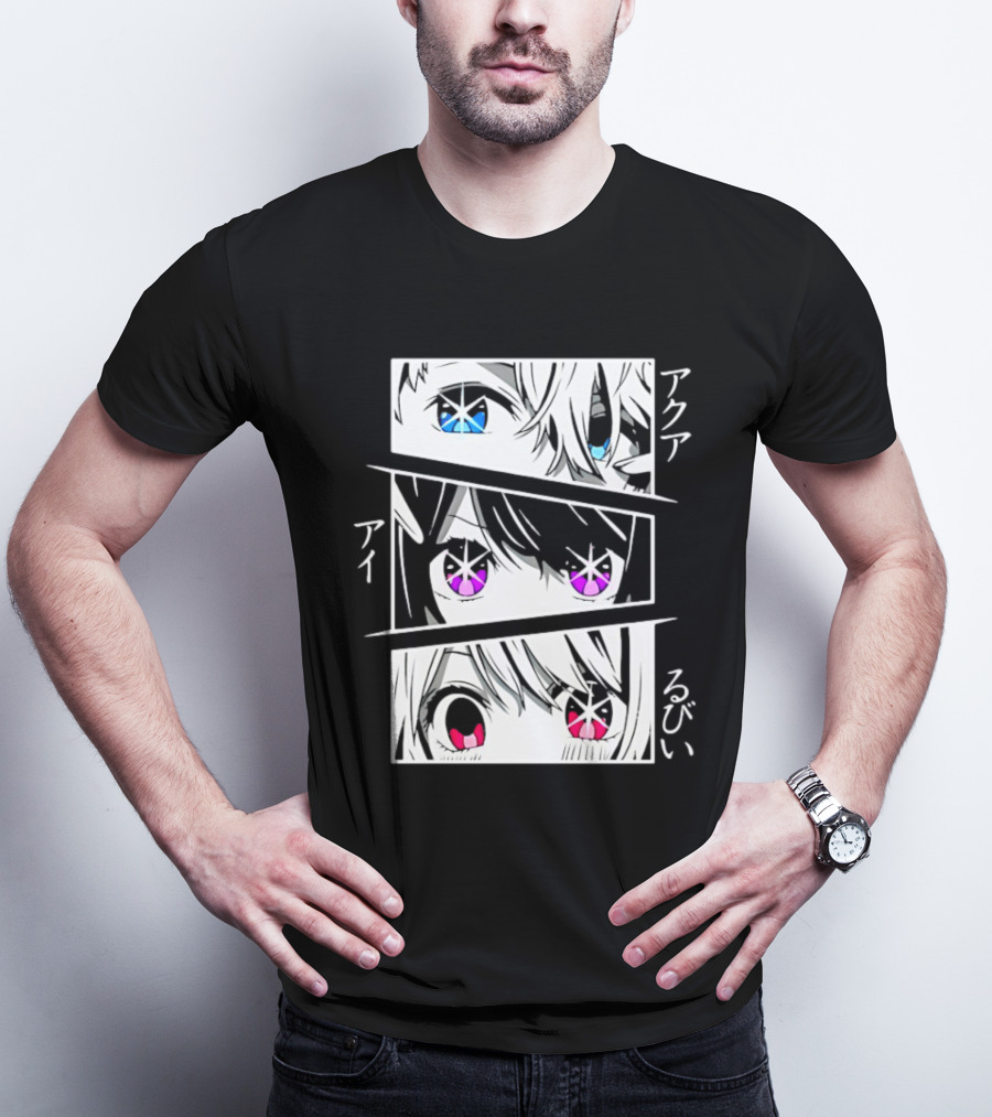 Aqua Ai And Ruby Eyes Oshi No Ko Anime Characters T-Shirt