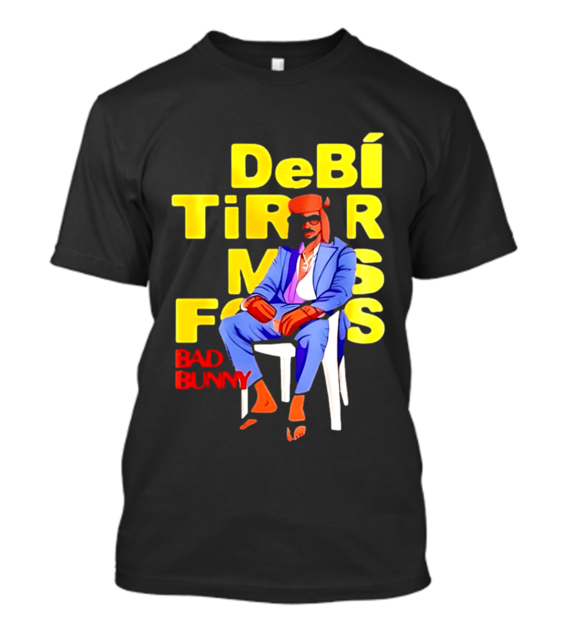 Bad Bunny DeBí Tirar Más Fotos Cartoon Style 2026 World Tour T-Shirt