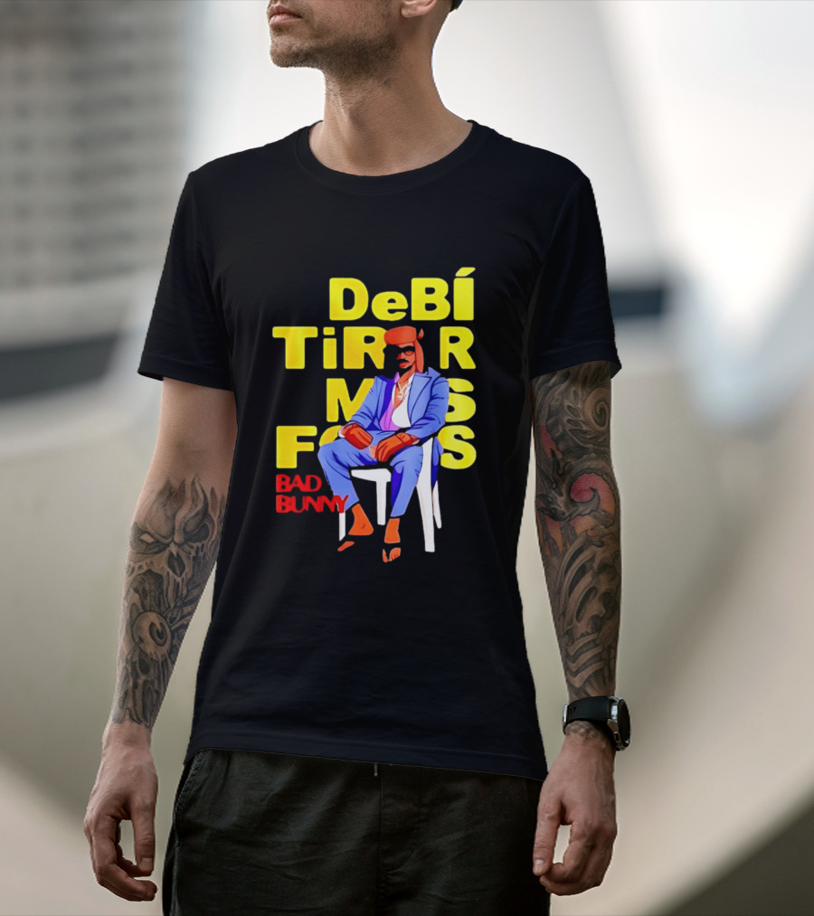 Bad Bunny DeBí Tirar Más Fotos Cartoon Style 2026 World Tour T-Shirt