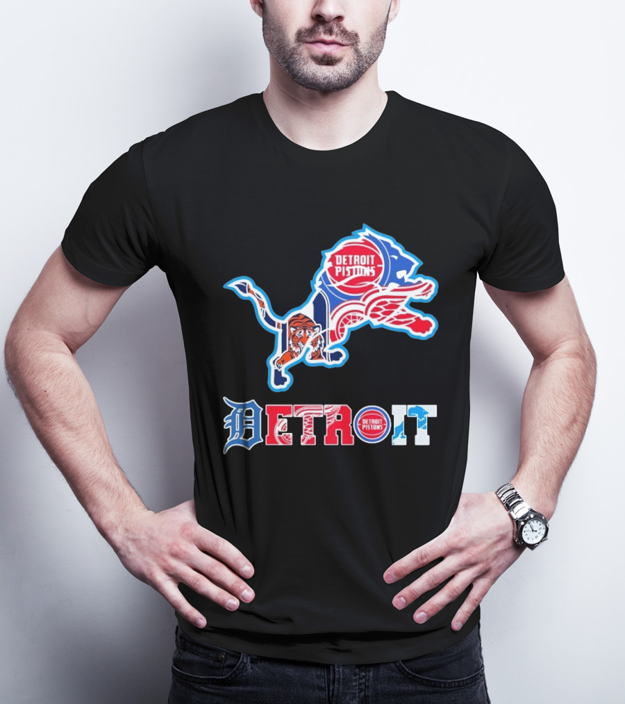 Detroit Lions Tigers Red Wings Pistons Sports Teams Dedication T-Shirt