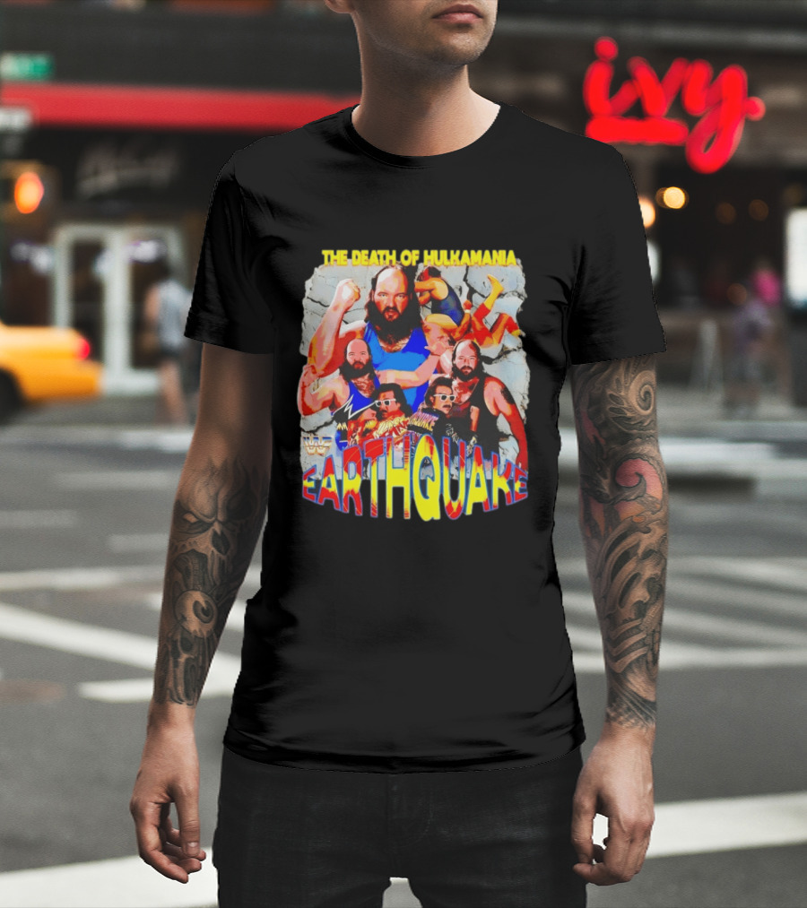 The Death Of Hulkamania WWF Earthquake Wrestling T-Shirt