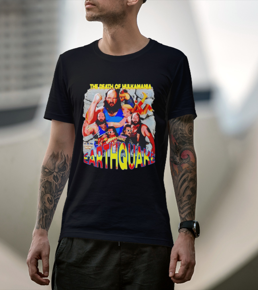 The Death Of Hulkamania WWF Earthquake Wrestling T-Shirt