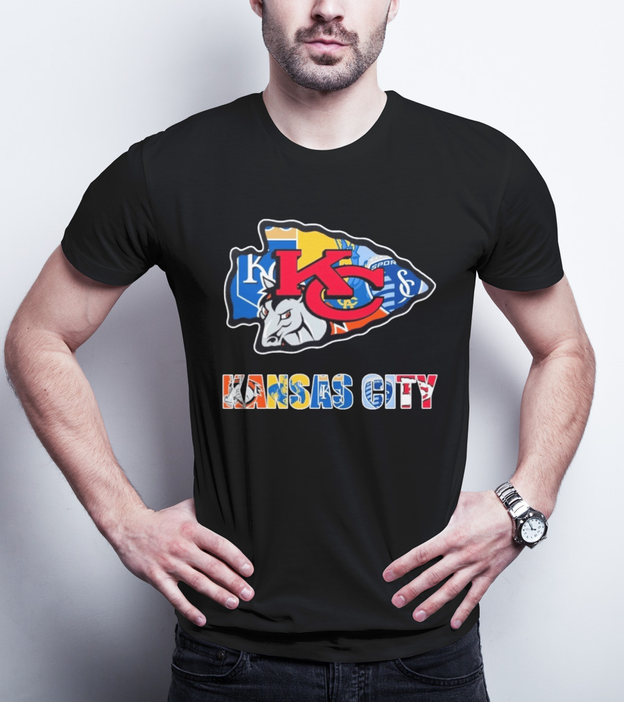 Kansas City Chiefs Royals Sporting KC Crest T-Shirt