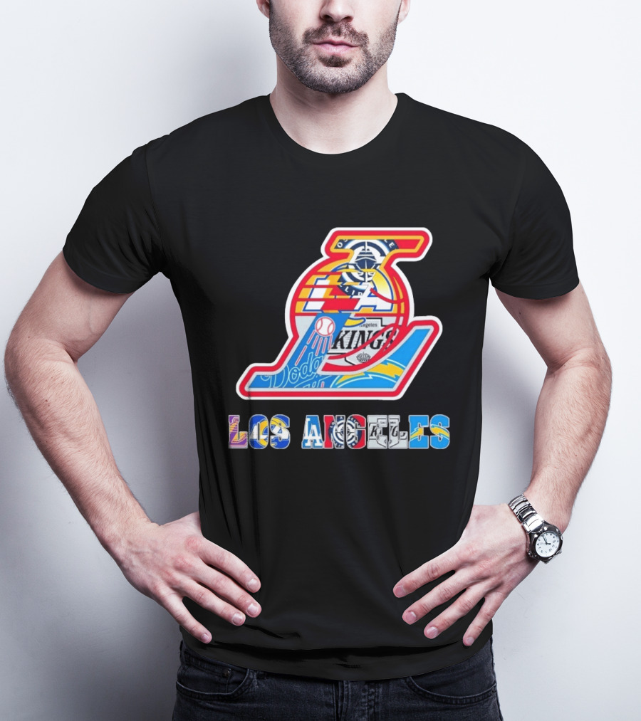 Los Angeles Lakers Dodgers Kings Chargers Sports Teams Logos T-Shirt