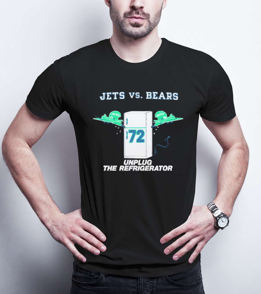Jets Vs Bears Unplug The Refrigerator 72 Helmets Clash T-Shirt