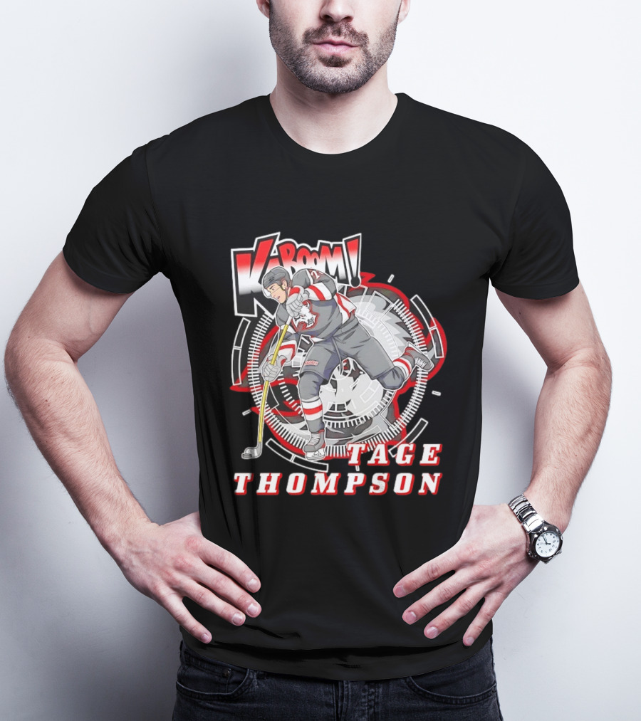 Tage Thompson Kaboom Hockey Comic T-Shirt