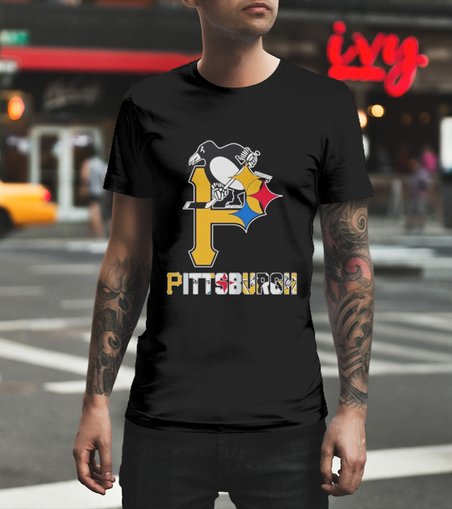 Pittsburgh Pirates Penguins Steelers Sports Teams Collaboration T-Shirt