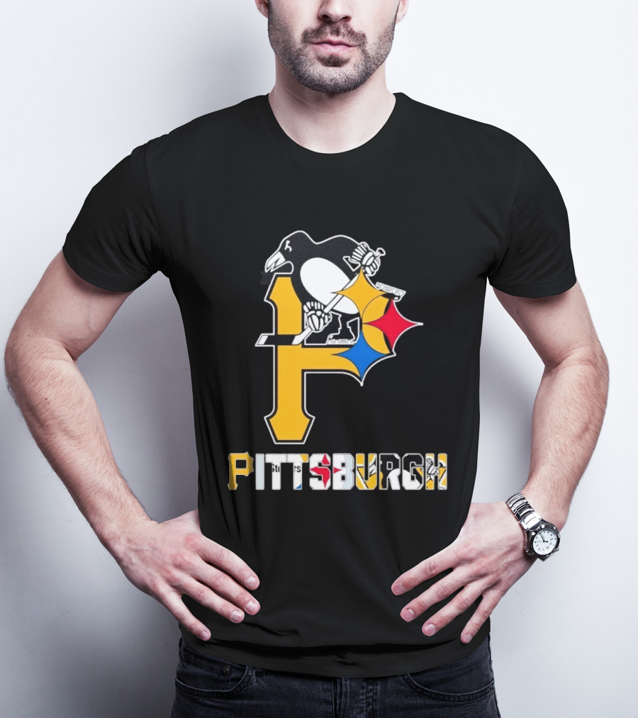 Pittsburgh Pirates Penguins Steelers Sports Teams Collaboration T-Shirt