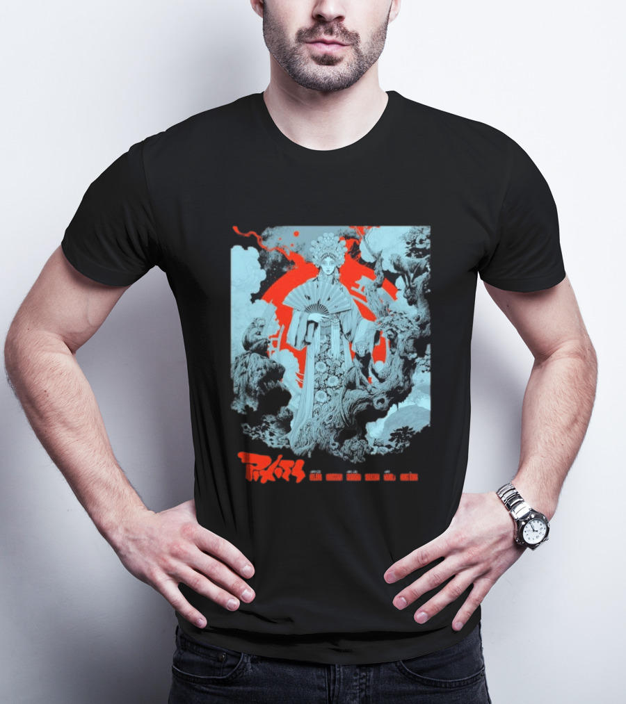 Pixies P40 Asia Tour 2026 Ken Taylor Geisha And Mythical Creatures T-Shirt