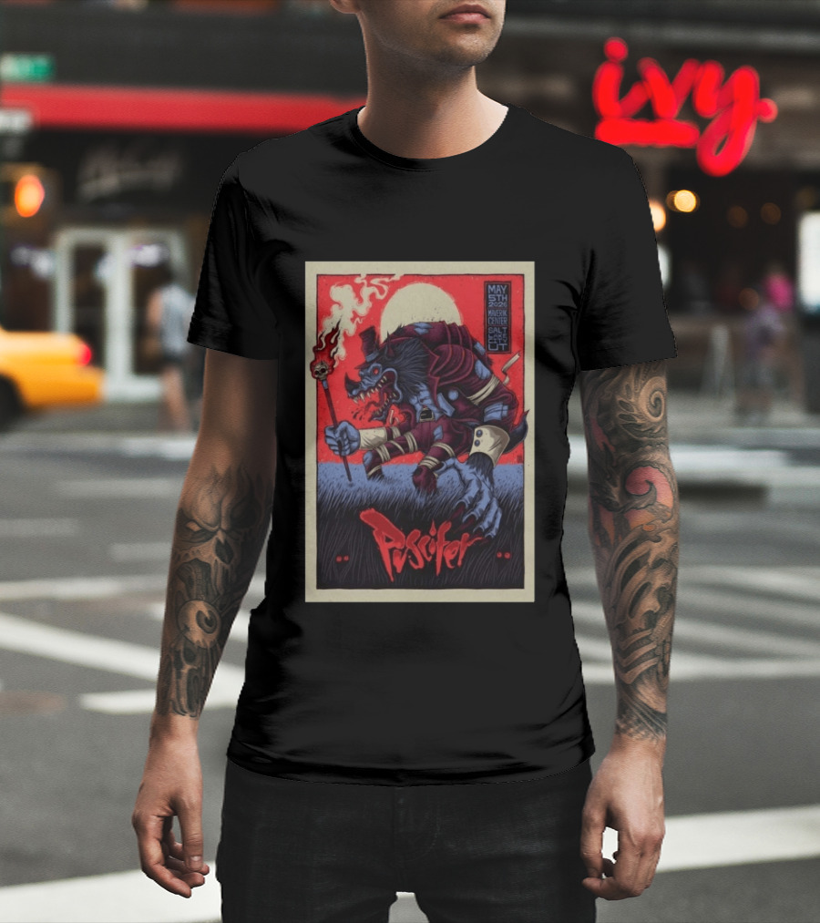 Puscifer May 5th 2026 Maverik Center Werewolf Art Salt Lake City UT T-Shirt