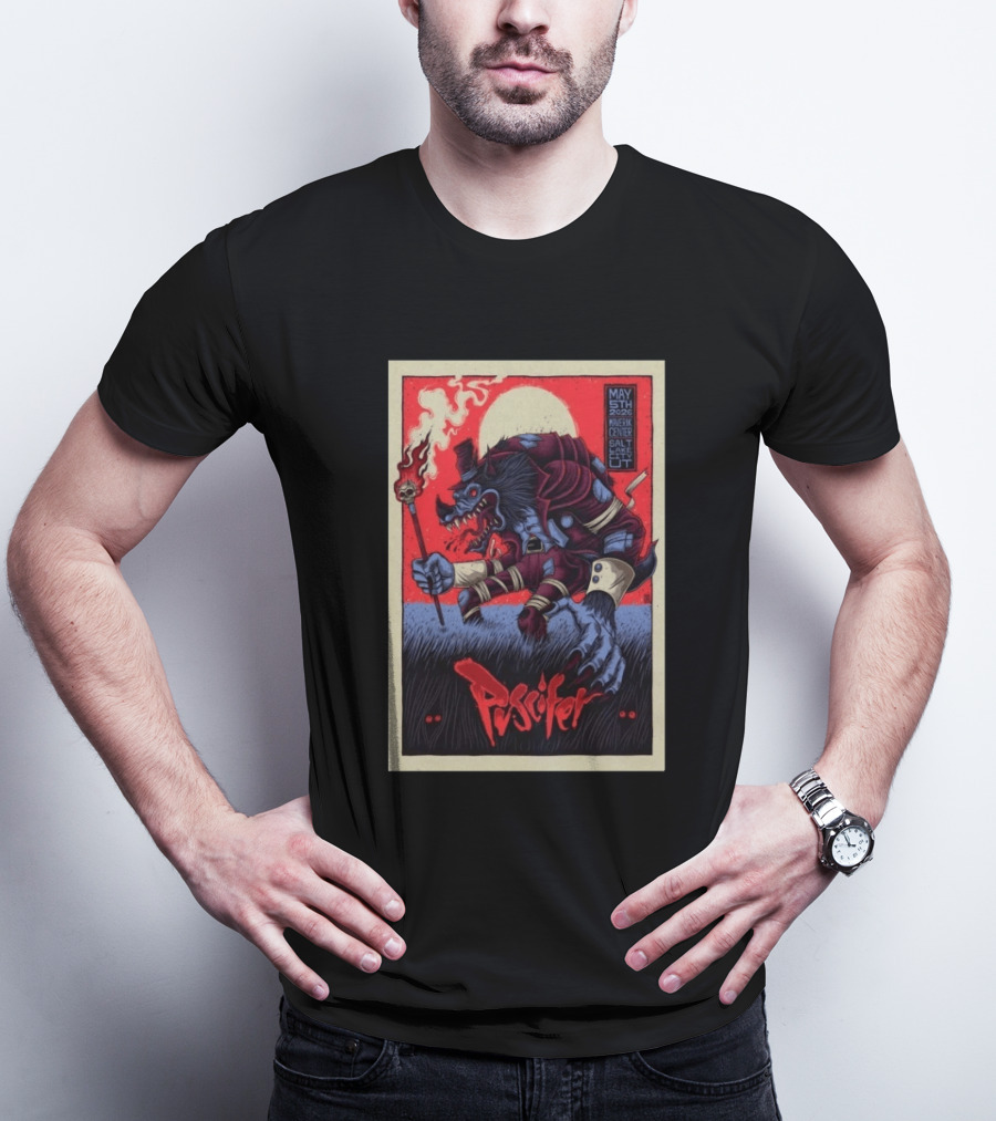 Puscifer May 5th 2026 Maverik Center Werewolf Art Salt Lake City UT T-Shirt