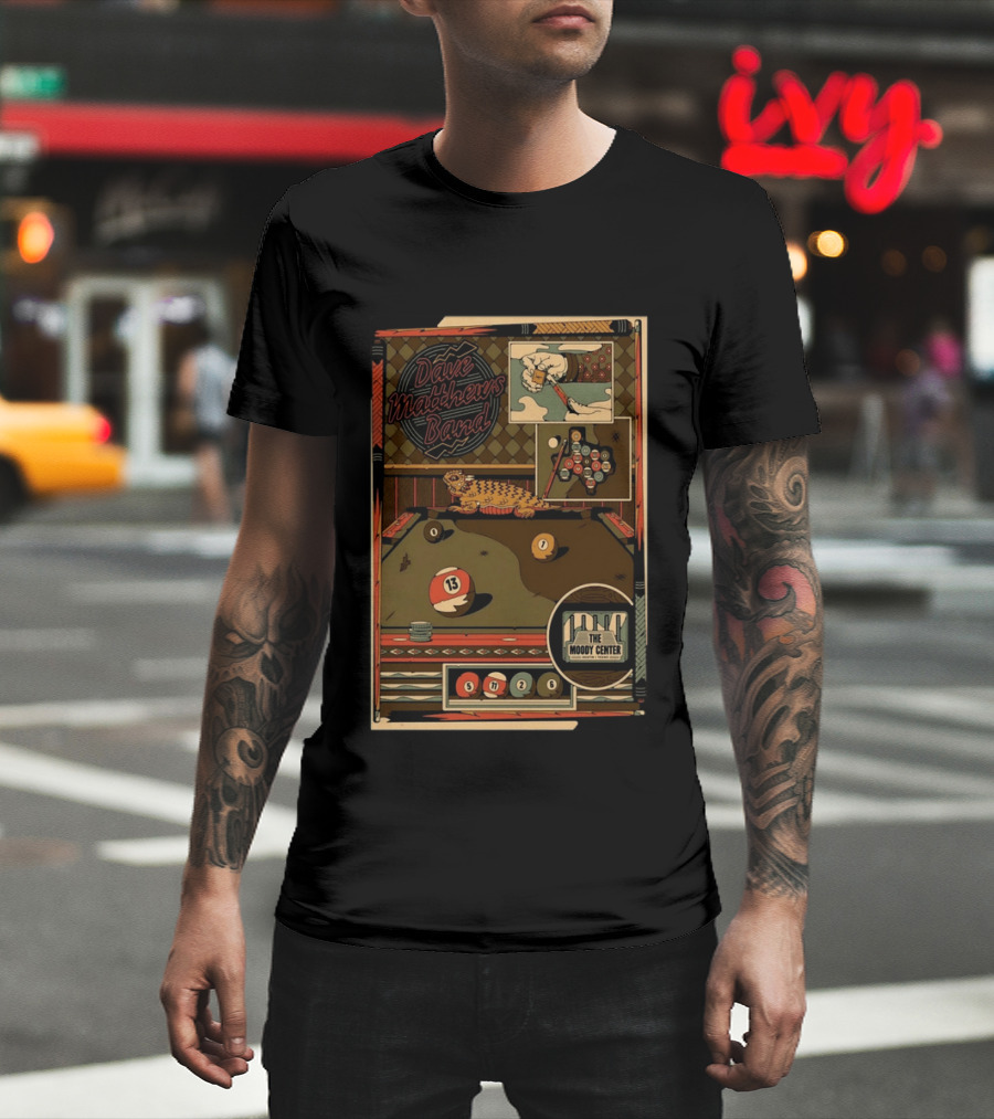 Dave Matthews Band May 11 2026 Pool Table Art The Moody Center Austin TX T-Shirt