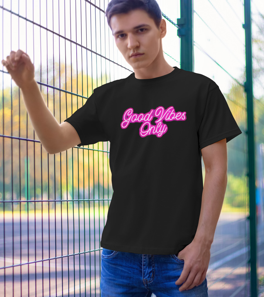 Good Vibes Only Neon Purple Script T-Shirt