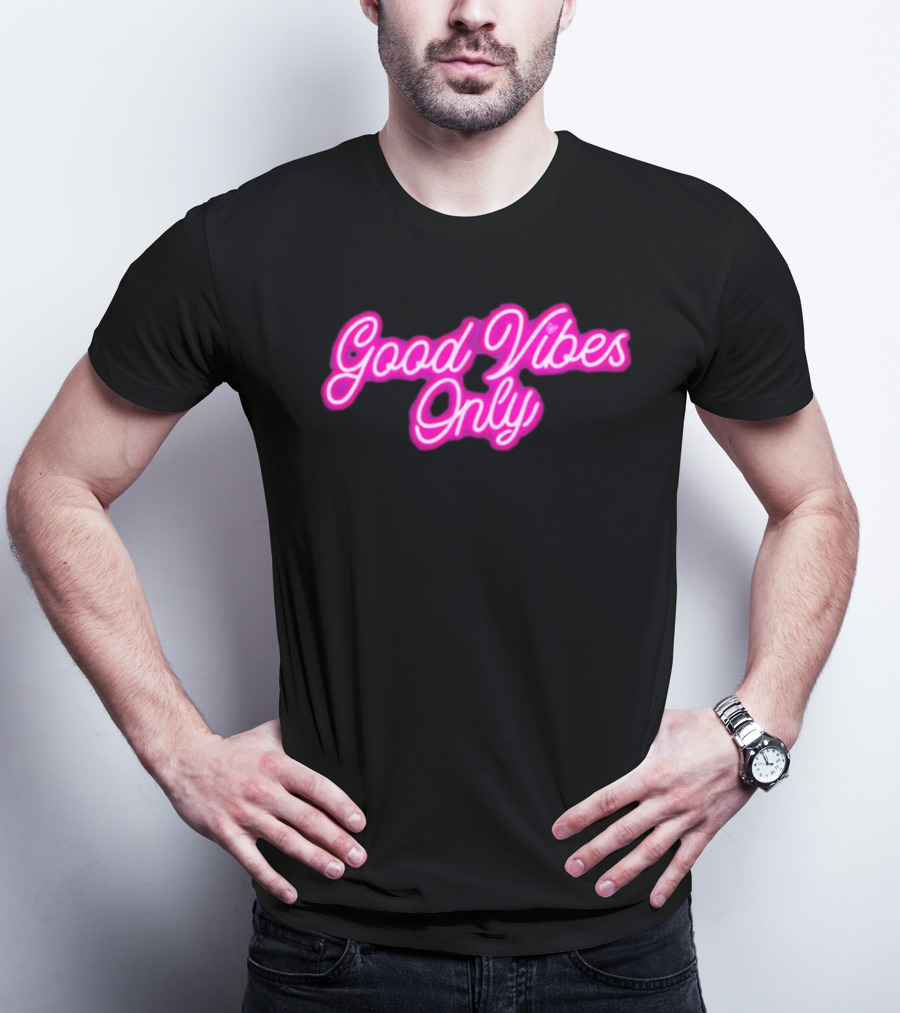 Good Vibes Only Neon Purple Script T-Shirt