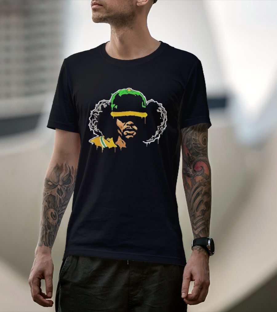 Jimi Hendrix Groovy Green Afro Psychedelic T-Shirt