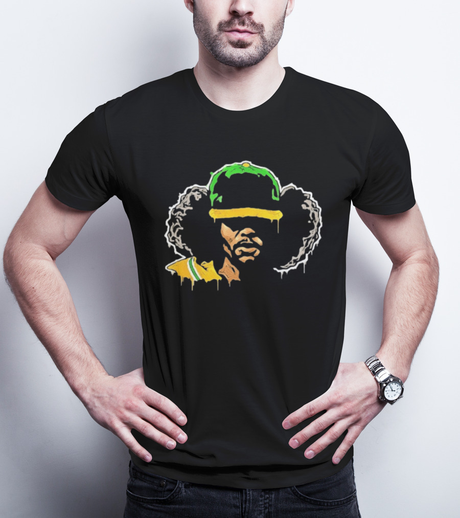 Jimi Hendrix Groovy Green Afro Psychedelic T-Shirt