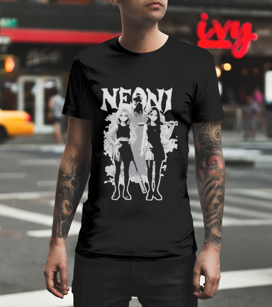 Neoni Anime Manga Girls Trio Aesthetic T-Shirt